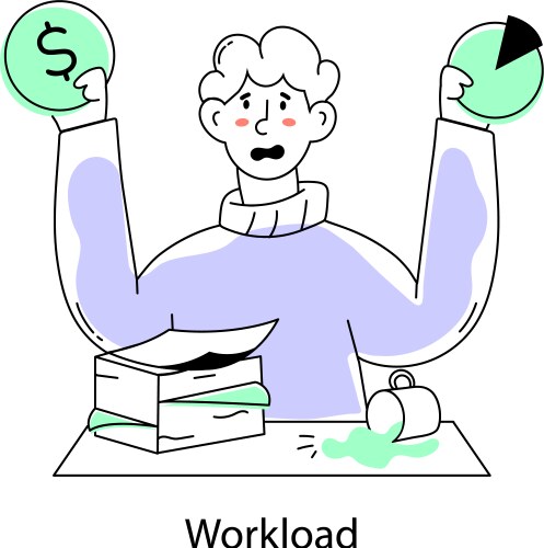 Workload Royalty Free Vector Image - VectorStock