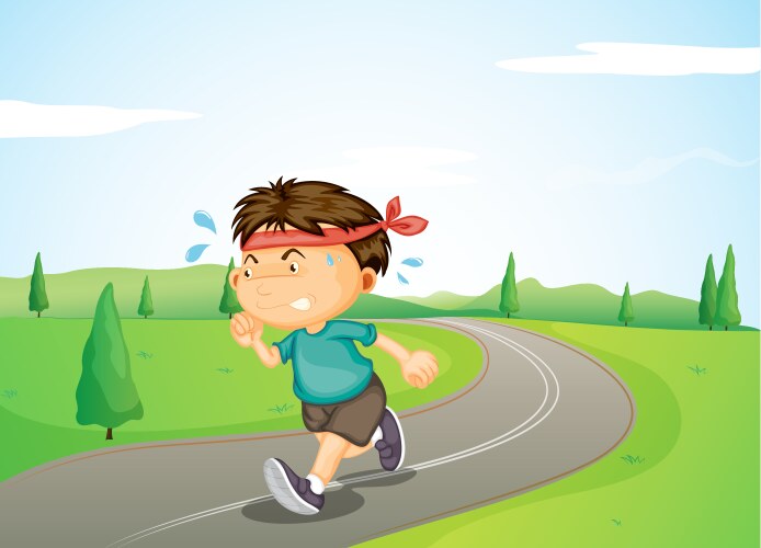 Boy jogging in park Royalty Free Vector Image - VectorStock