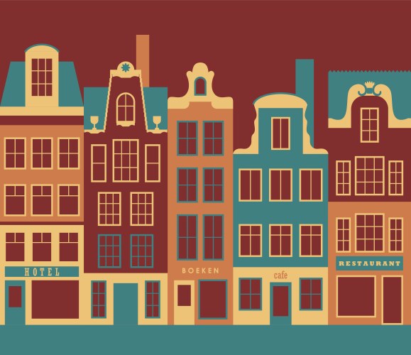 Amsterdam beautiful city landscape Royalty Free Vector Image