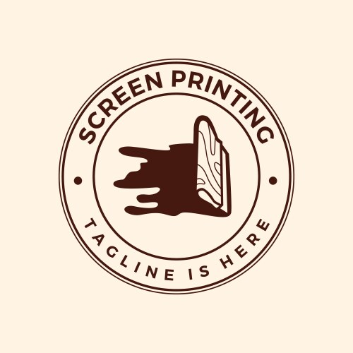 Screen printing tool logo Royalty Free Vector Image