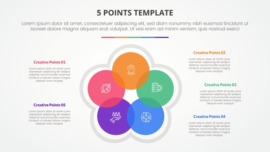 5 points stage template infographic concept Vector Image