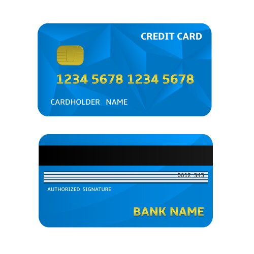 Credit card front and back side Royalty Free Vector Image