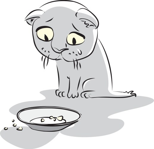 Stylized cartoon white cat Royalty Free Vector Image