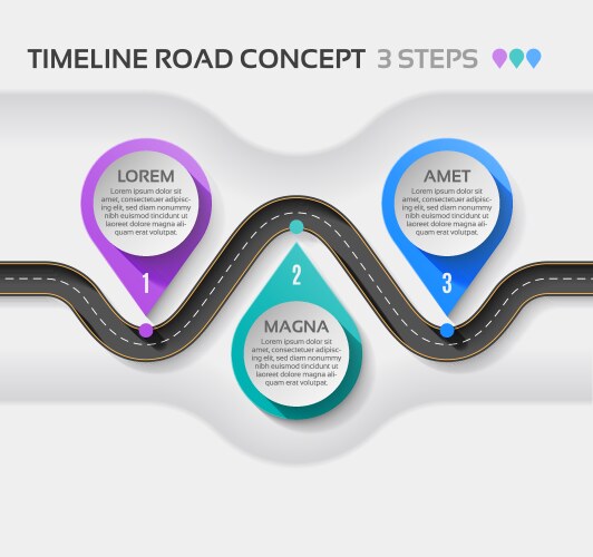 Navigation map infographic 5 steps timeline Vector Image