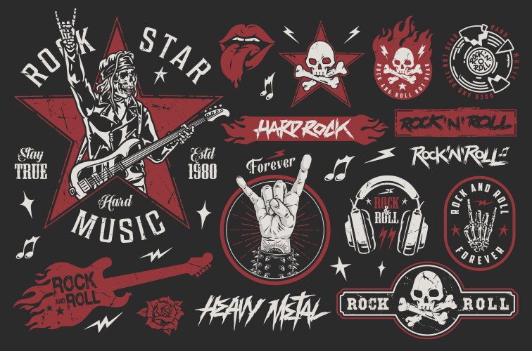 Rock star gothic style lettering print with grunge
