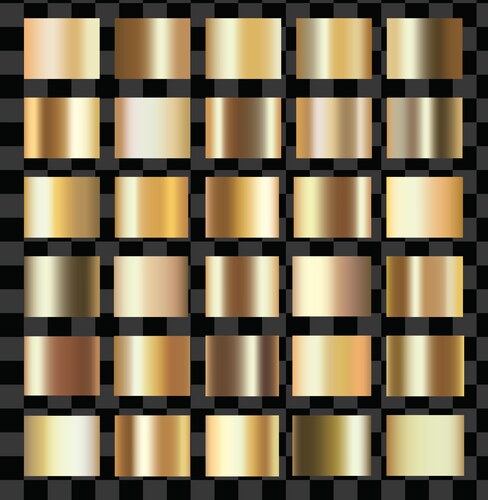 Gold brush strokes golden paint ink Royalty Free Vector