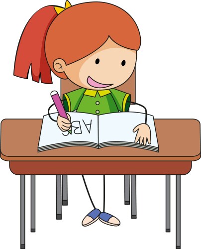 Doing homework Royalty Free Vector Image - VectorStock