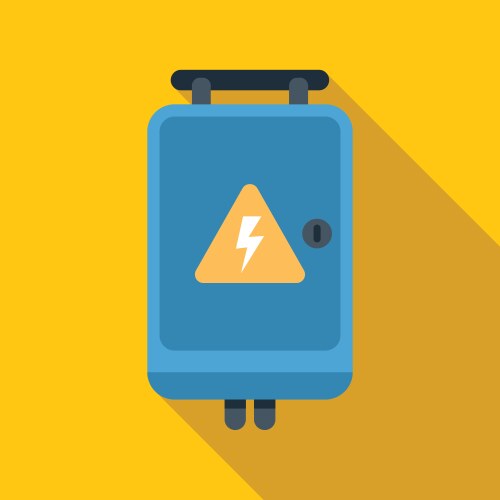 Blue electrical panel with high voltage sign Vector Image