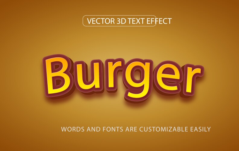Red text editable font effect Royalty Free Vector Image