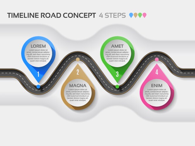Navigation map infographic 5 steps timeline Vector Image