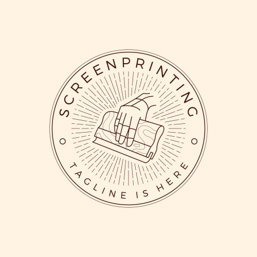 Screen printing silk screenprinting logo emblem Vector Image