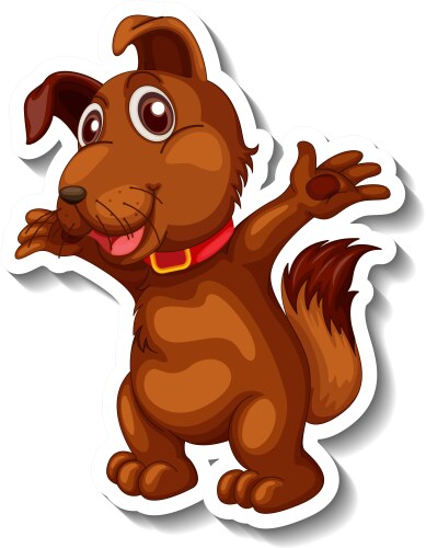 Cartoon dog character standing on hind legs Vector Image