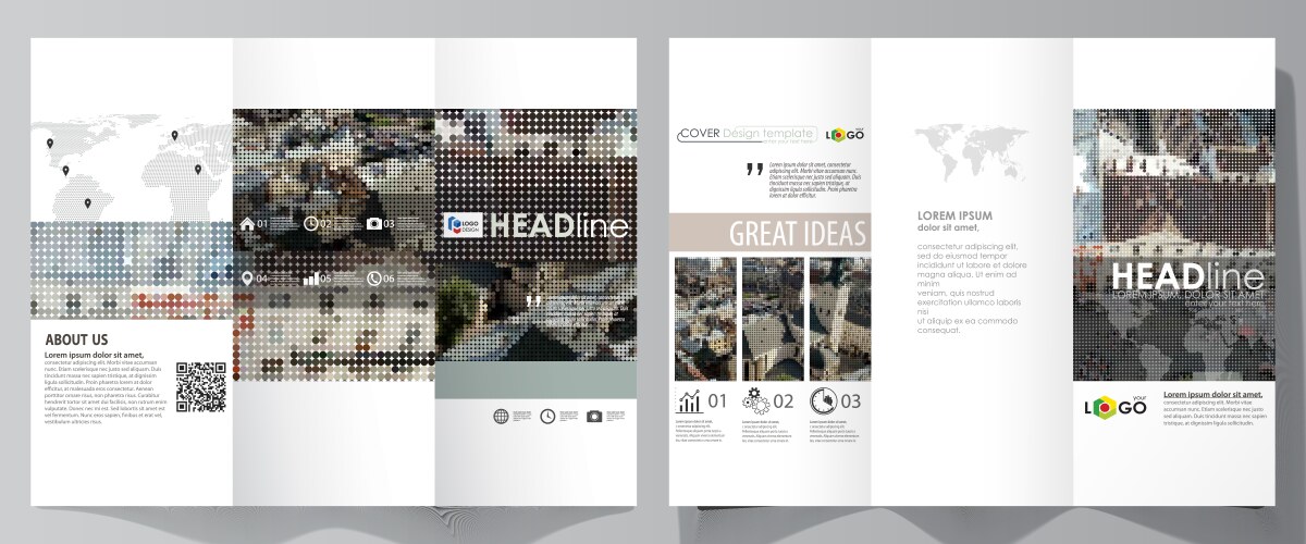 Tri-fold brochure business templates on both sides