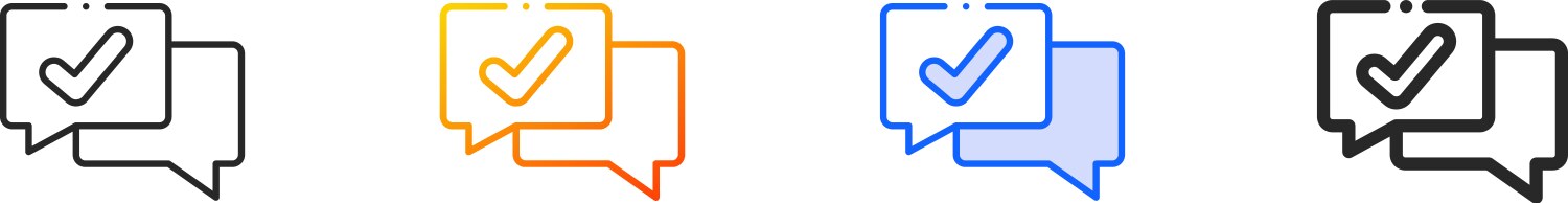 Check mark iconthin linear gradient blue stroke Vector Image