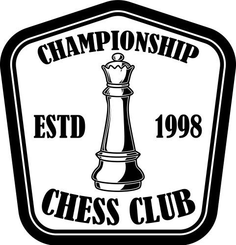 Chess club emblem template design element Vector Image