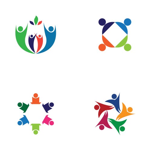 Colorful people and community logo Royalty Free Vector Image