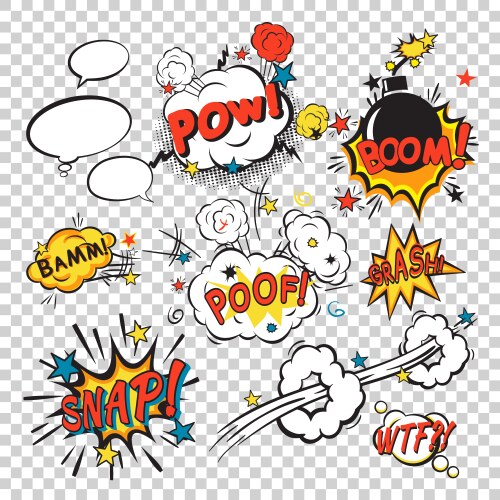 Comic boom set Royalty Free Vector Image - VectorStock