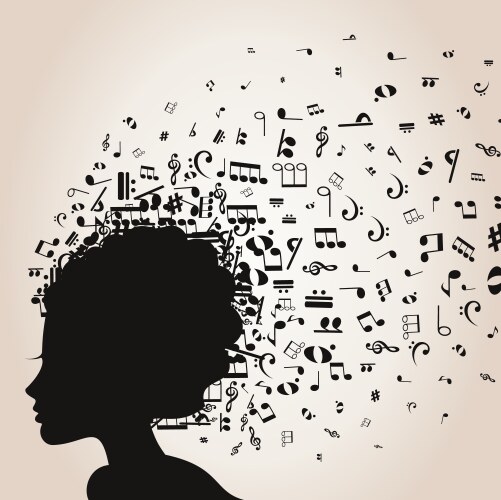 Musical head Royalty Free Vector Image - VectorStock