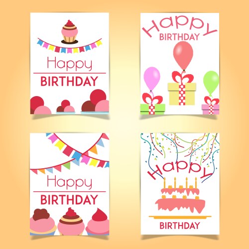 Happy birthday greeting cards Royalty Free Vector Image