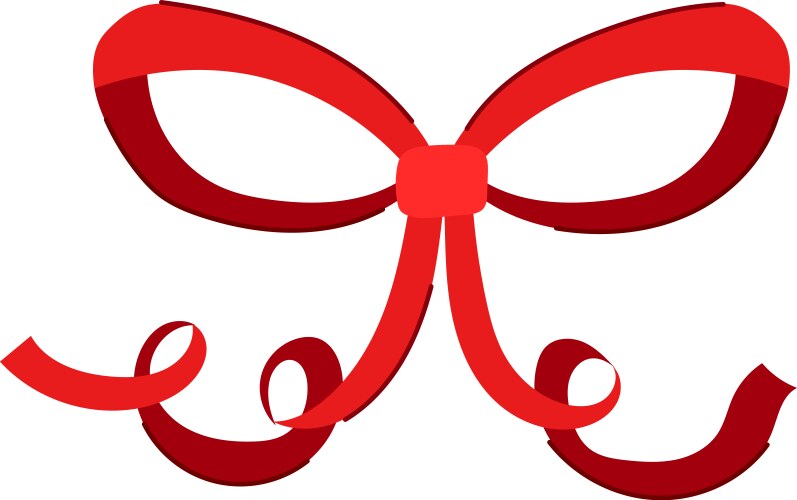 Bow red ribbon cartoon Royalty Free Vector Image