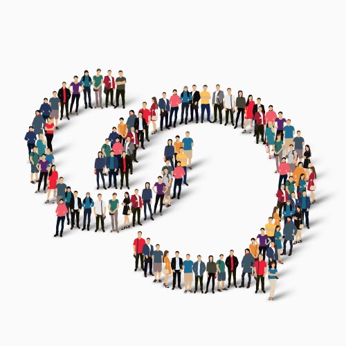 Hand print people tree symbol for community help Vector Image