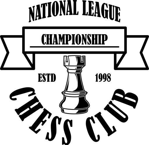 Chess club emblem template design element Vector Image