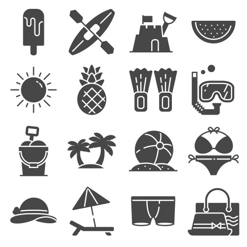 Summer icons collection Royalty Free Vector Image