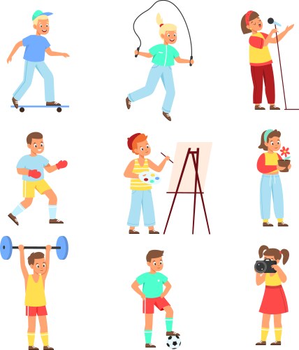 Cartoon Kids Hobbies Vector Images (over 23,000)