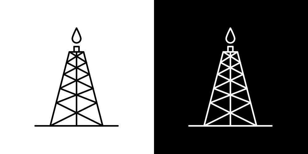 Shale gas rig icon set natural extraction Vector Image