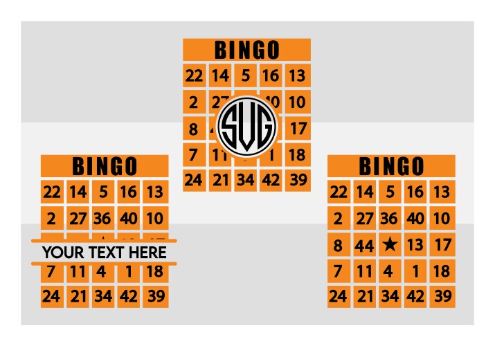 Bingo cards svg clipart Royalty Free Vector Image
