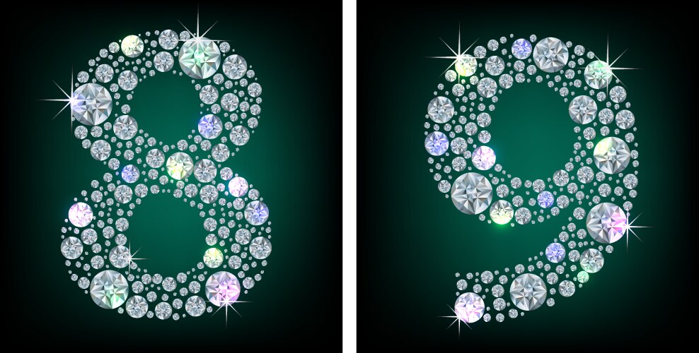 Diamond number three Royalty Free Vector Image