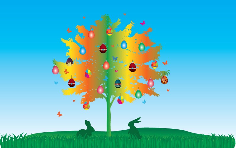 Easter Tree Vector Images (over 11,000)