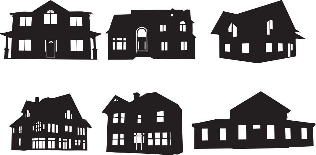 A lonely silhouette of an old house surrounded Vector Image
