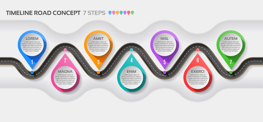 Navigation map infographic 5 steps timeline Vector Image
