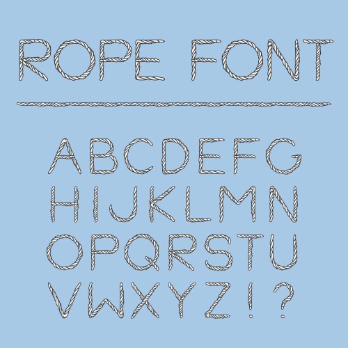 Font rope Royalty Free Vector Image - VectorStock