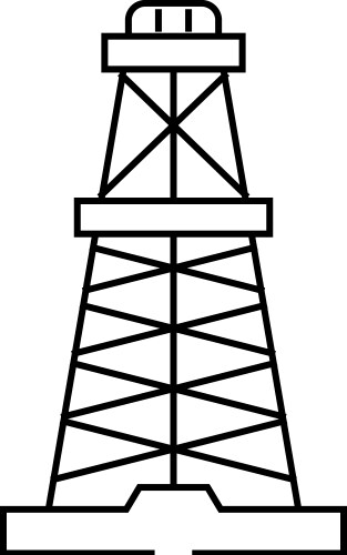 Oil rig platform petroleum engineer icon doodle Vector Image