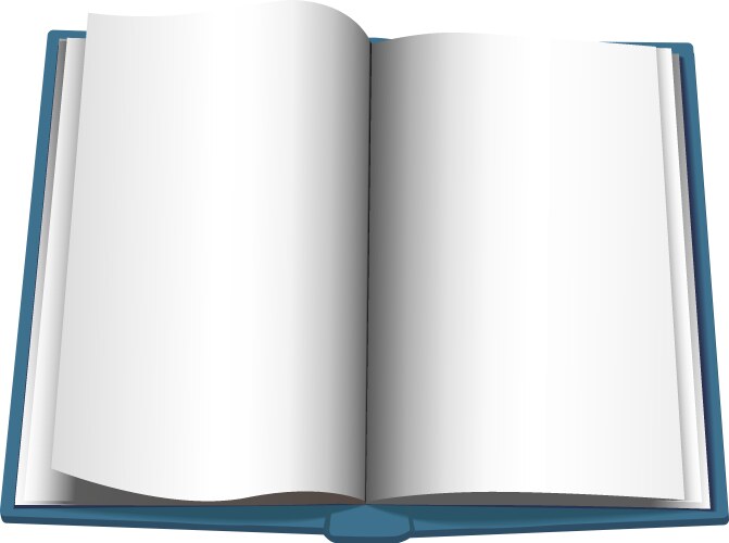 Open blank clear old book on white background Vector Image