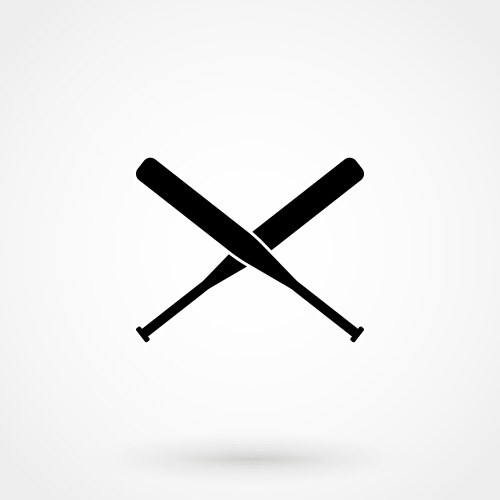 Realistic crossed baseball bat for betting Vector Image
