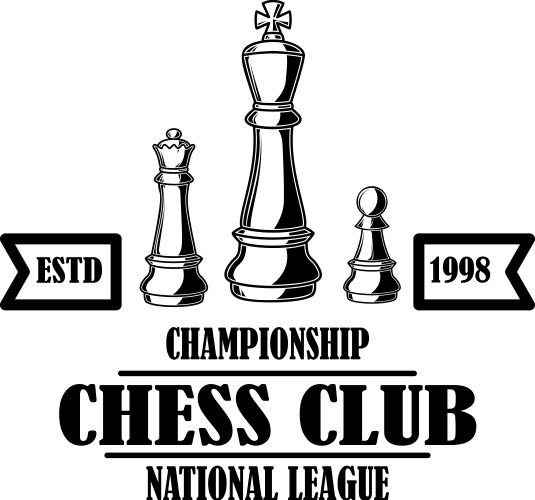 Chess club emblem template design element Vector Image