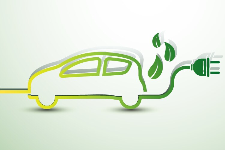 Simple electric car charge point logo Royalty Free Vector