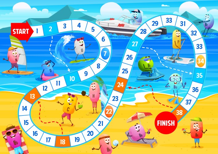 Simple board game template Royalty Free Vector Image