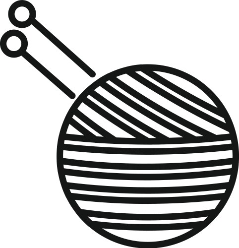 Ball wool equipment knitted icon design Royalty Free Vector