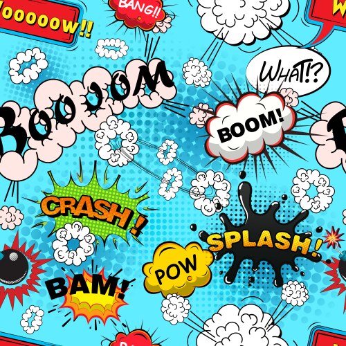 Comic book words pop art background seamless Vector Image
