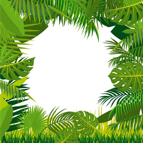 Tropical leaves in a corner Royalty Free Vector Image