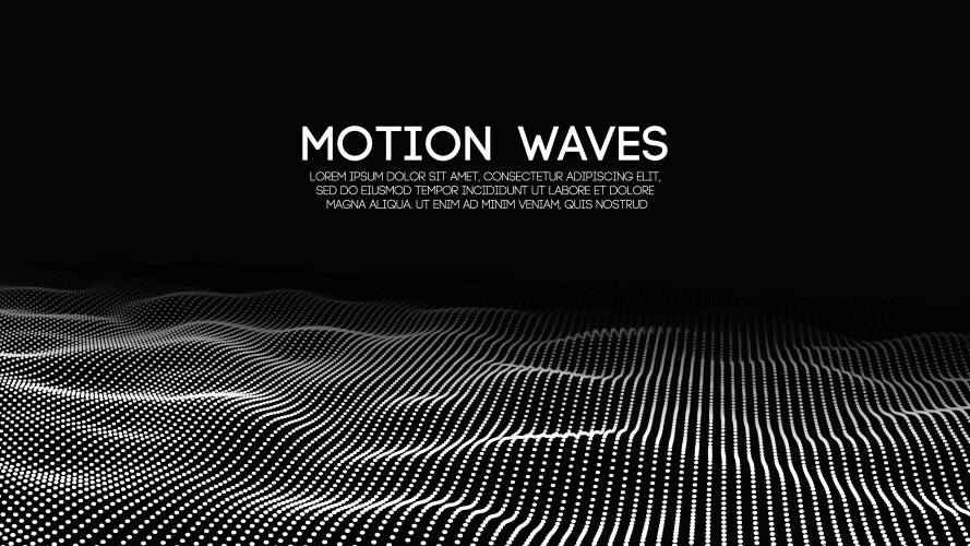 3d sea dots wave glowing stream background flow Vector Image