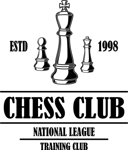 Chess club emblem template design element Vector Image
