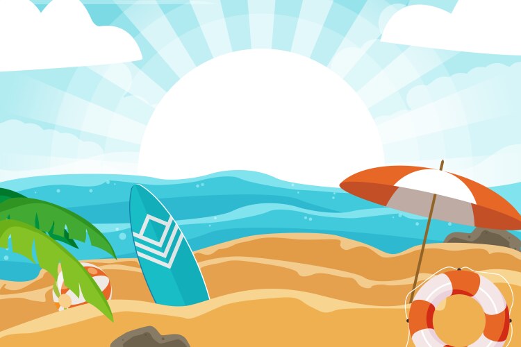 Summer beach elements background Royalty Free Vector Image
