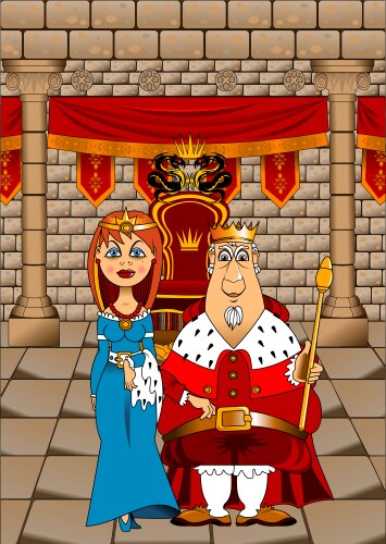 Angry queen on throne Royalty Free Vector Image