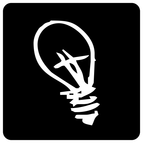 Electric lamp black icon power symbol light bulb Vector Image
