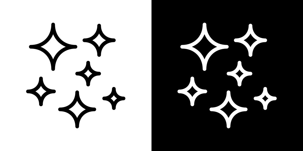 Shine icon set magic twinkle sparkle and glitter Vector Image